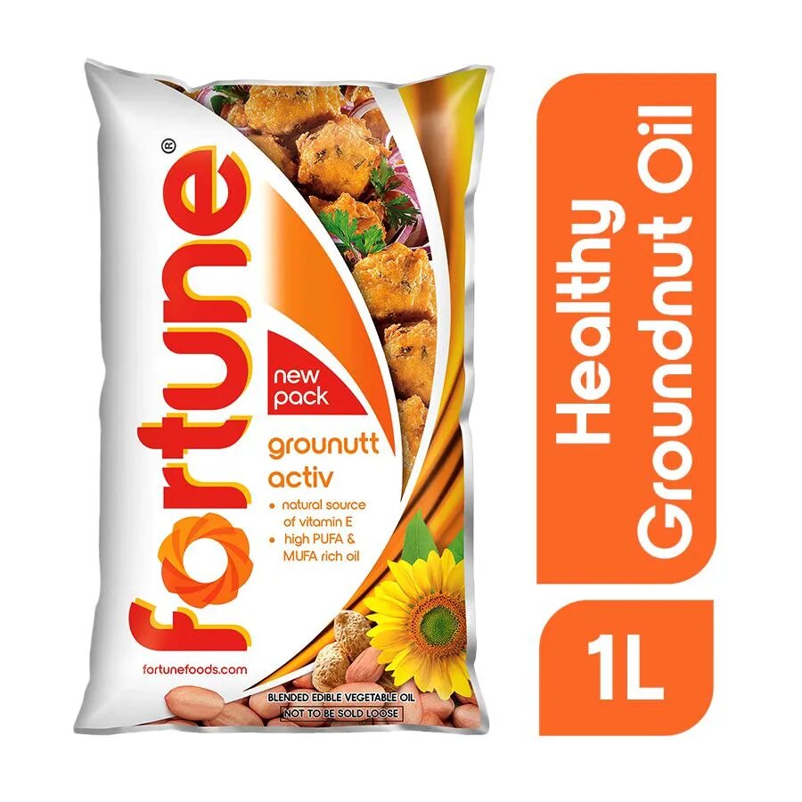 Fortune Filtered Groundnut Oil – 1 Ltr Pouch – UDP Market